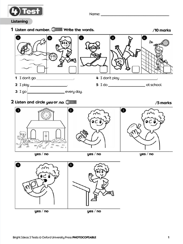 Bright Ideas 2 Unit 4 Test | PDF