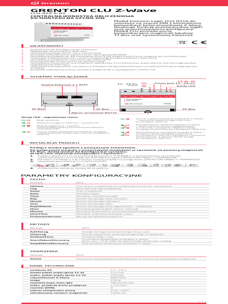CLU Z-Wave Instruction PL en v1.1 WEB | PDF