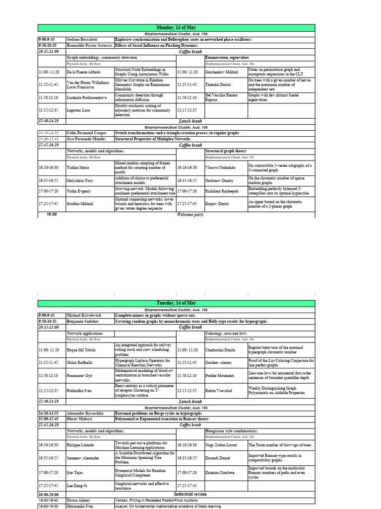 schedule | PDF | Graph Theory | Mathematical Relations