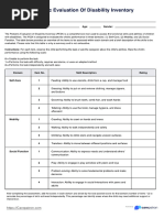 WeeFIM Score Sheet (MS Word) | PDF | Wheelchair | Clinical Medicine