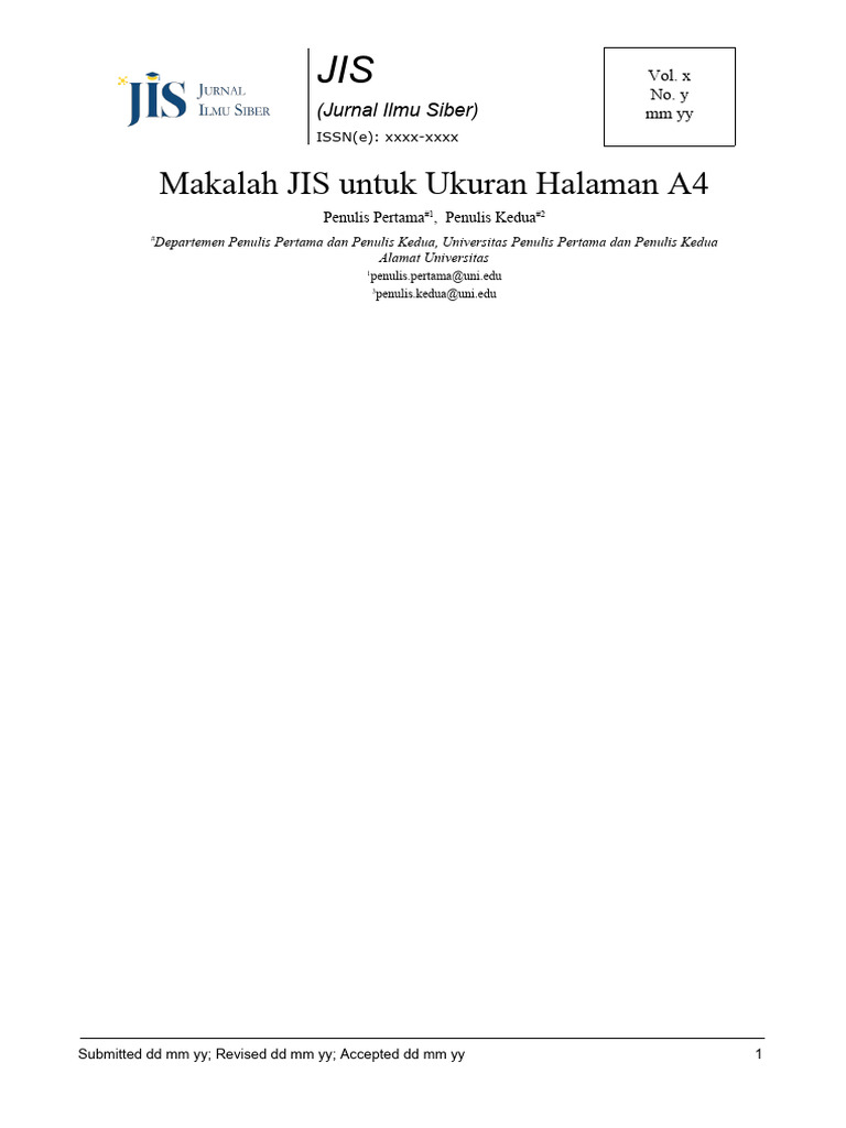 Template Paper JIS 2021 | PDF