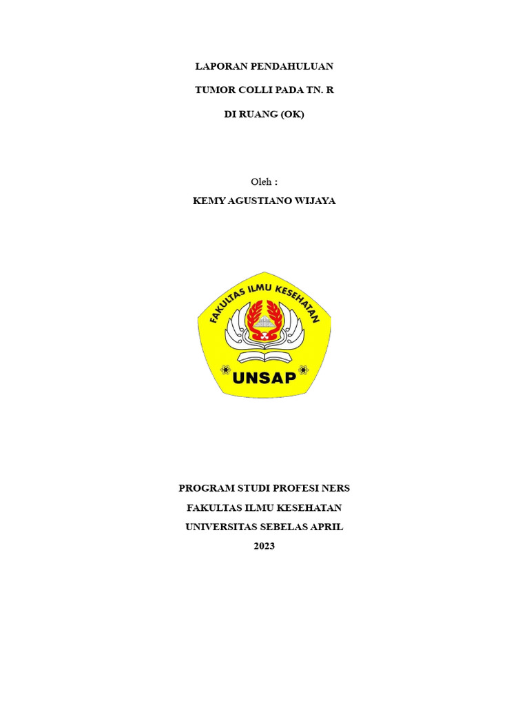 LP Tumor Colli | PDF | Pengembangan Diri | Kesehatan Holistik