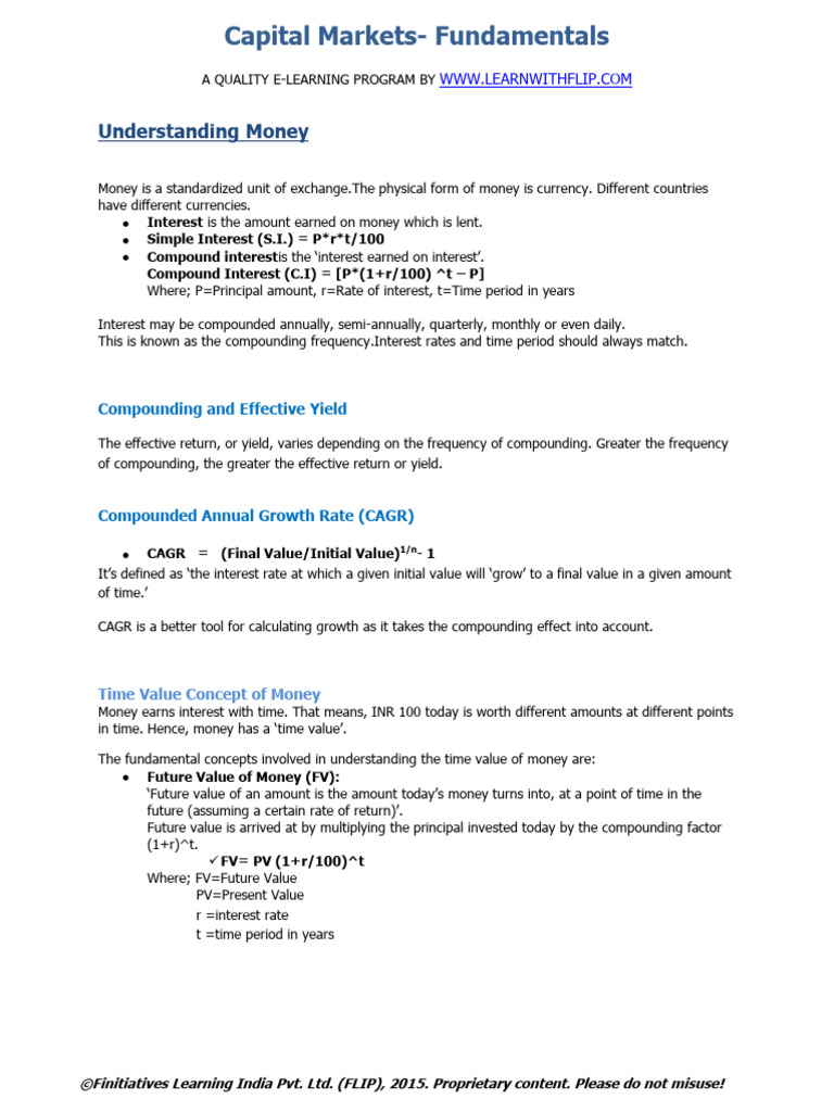Capital Markets - Summary - 11082015 | PDF | Bonds (Finance ...