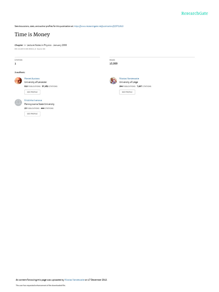 Time Is Money | PDF | Time Series | Linear Regression