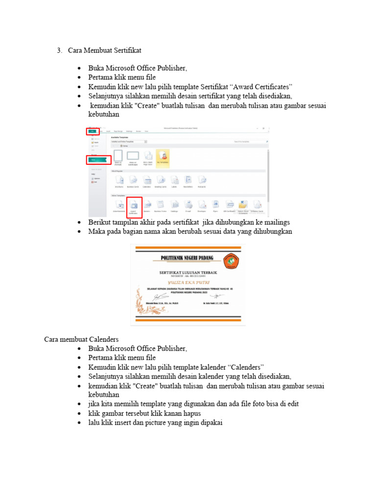 Cara Membuat Sertifikat | PDF | Seni | Komputer