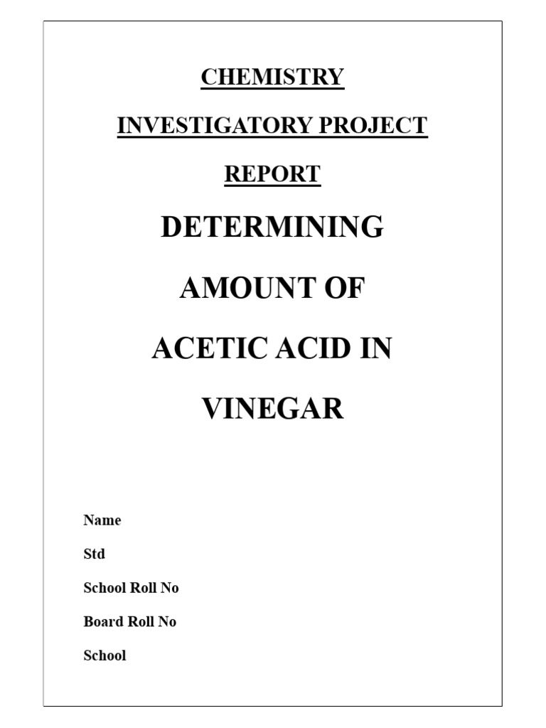 Chemistry project | PDF | Titration | Chemistry