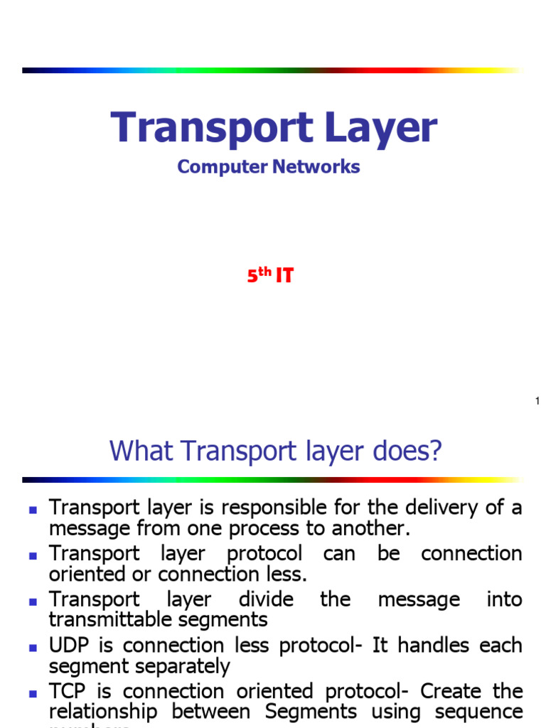 Chapter 3 Transport Layer | PDF | Transmission Control Protocol | Port (Computer Networking)