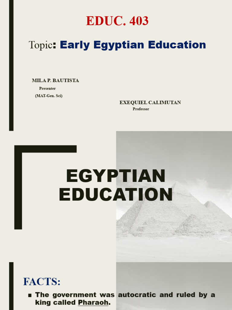 Egyptian Education REPORT | PDF | Schools | Ancient Egypt