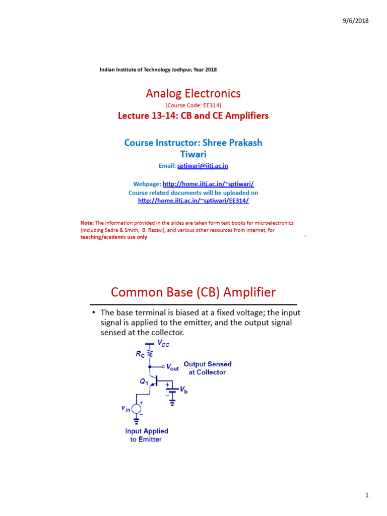 Lecture13 14 BJT Amplifiers | Download Free PDF | Amplifier | Bipolar ...
