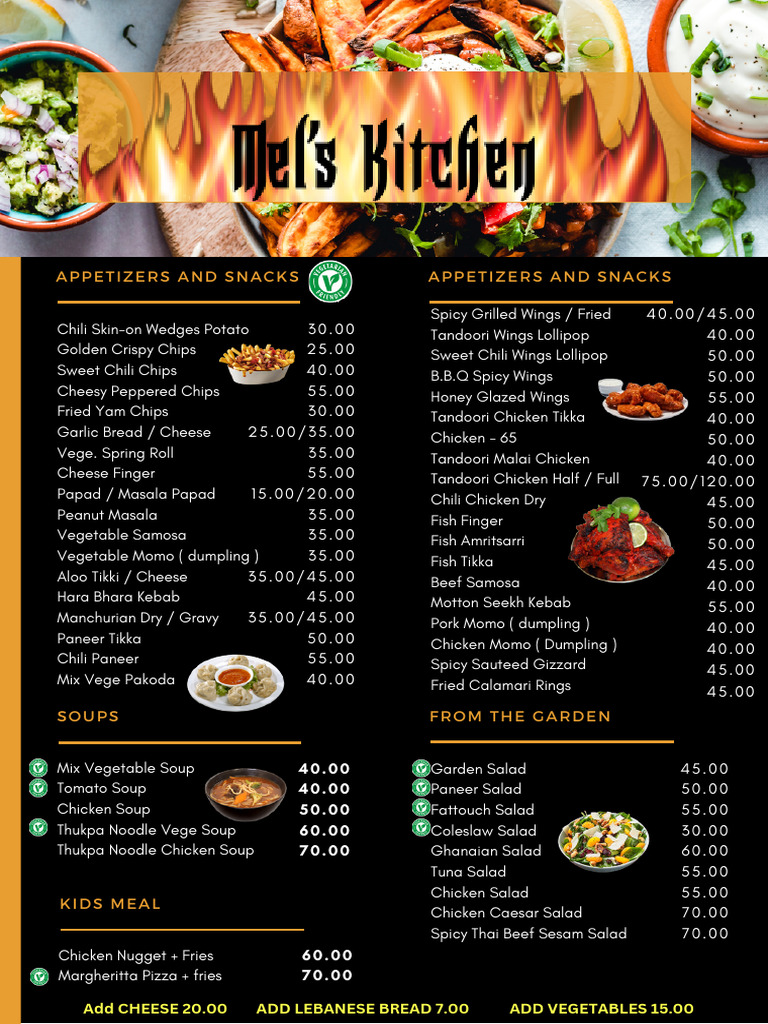 Mel's Menu | PDF | Hamburgers | French Fries