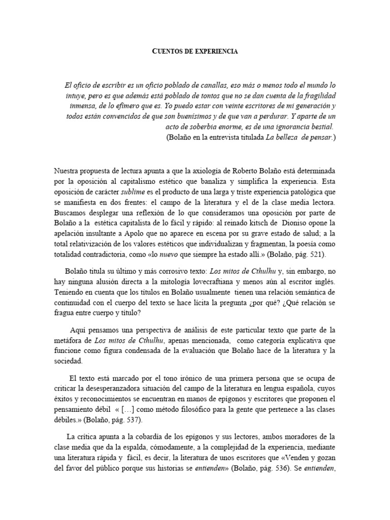 Cuentos de Experiencia | PDF | Experiencia | Immanuel Kant