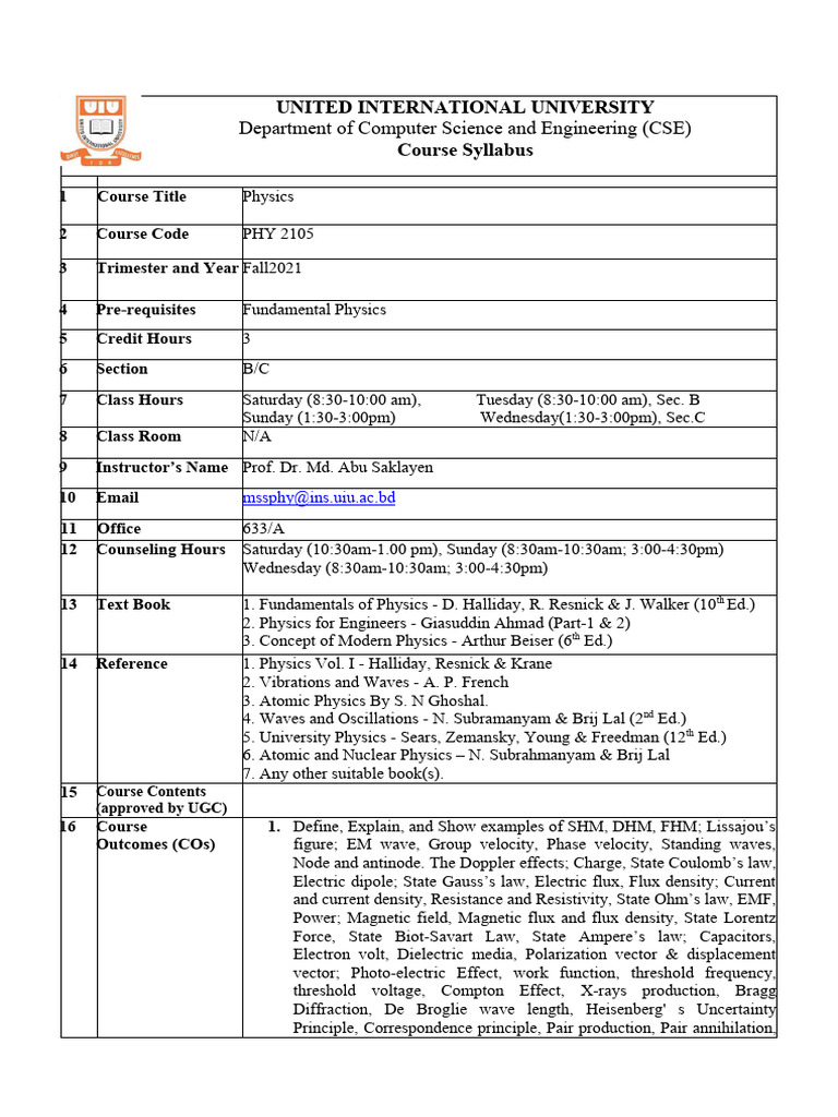 Obe Phy 2105 B C Fall 2021 | PDF | Magnetic Field | Electric Field
