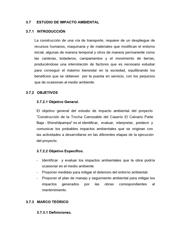 Estudio de Impacto Ambiental | PDF | Evaluación de impacto ambiental ...
