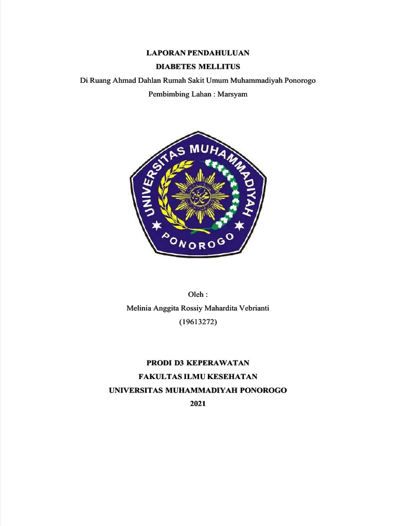 PDF Laporan Pendahuluan DM Rsum - Compress | PDF