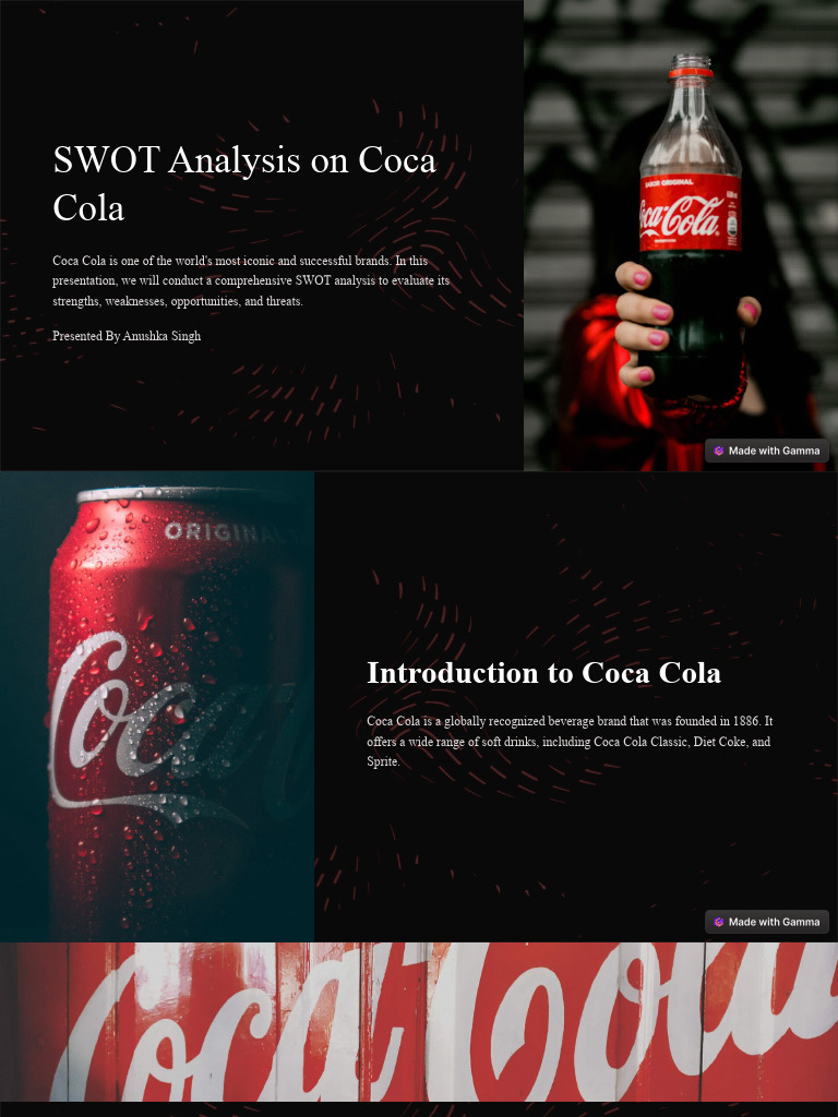 Coca-Cola SWOT Analysis Overview | PDF | The Coca Cola Company | Brand