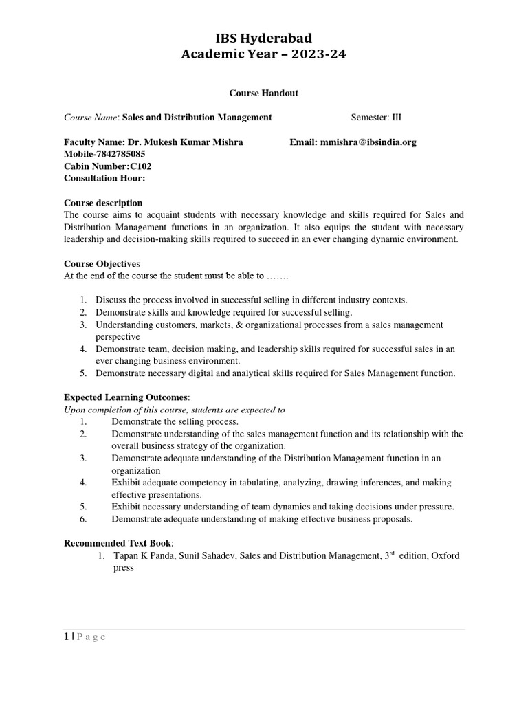 SDM Course Handout 2023 | PDF | Sales | Economies SDM Course Handout 2023 | PDF | Sales | Economies