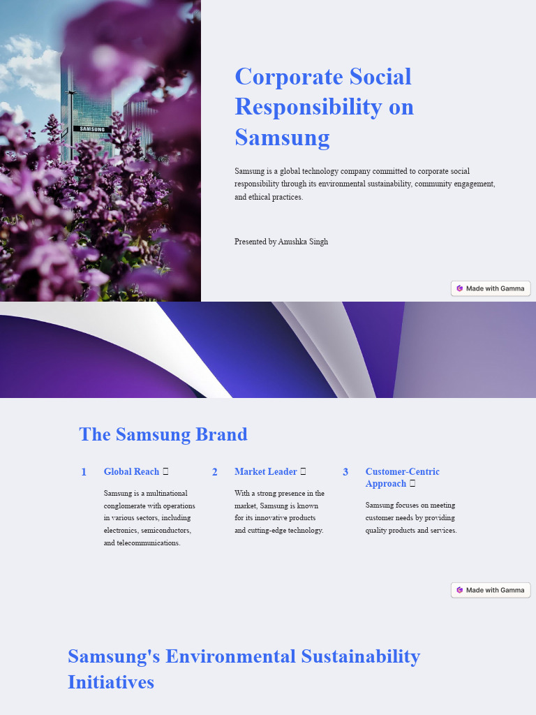 Samsung's CSR and Sustainability | PDF | Sustainability | Corporate ...