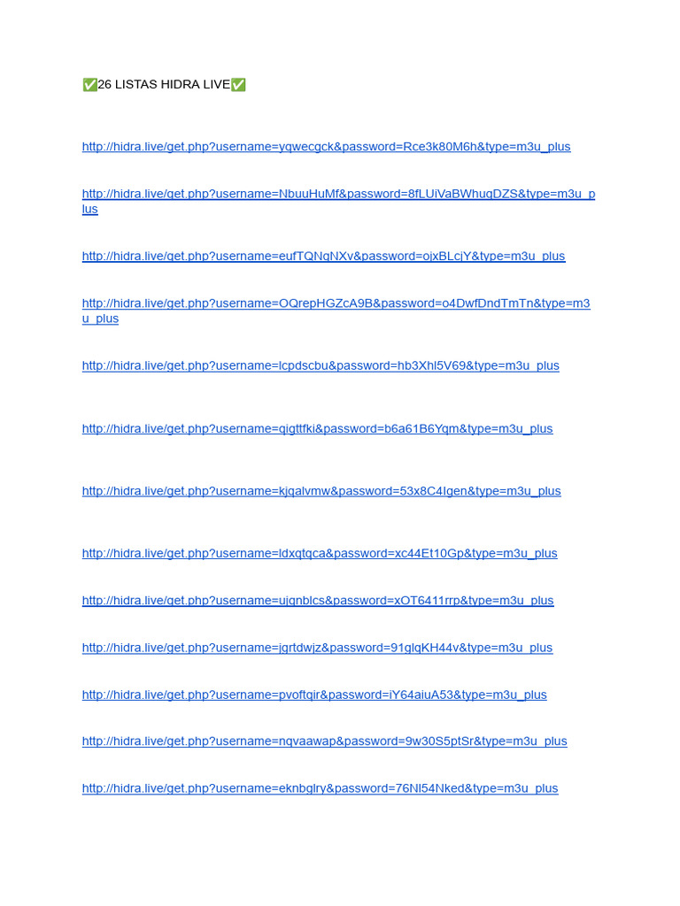 26 Listas Hidra Live | PDF