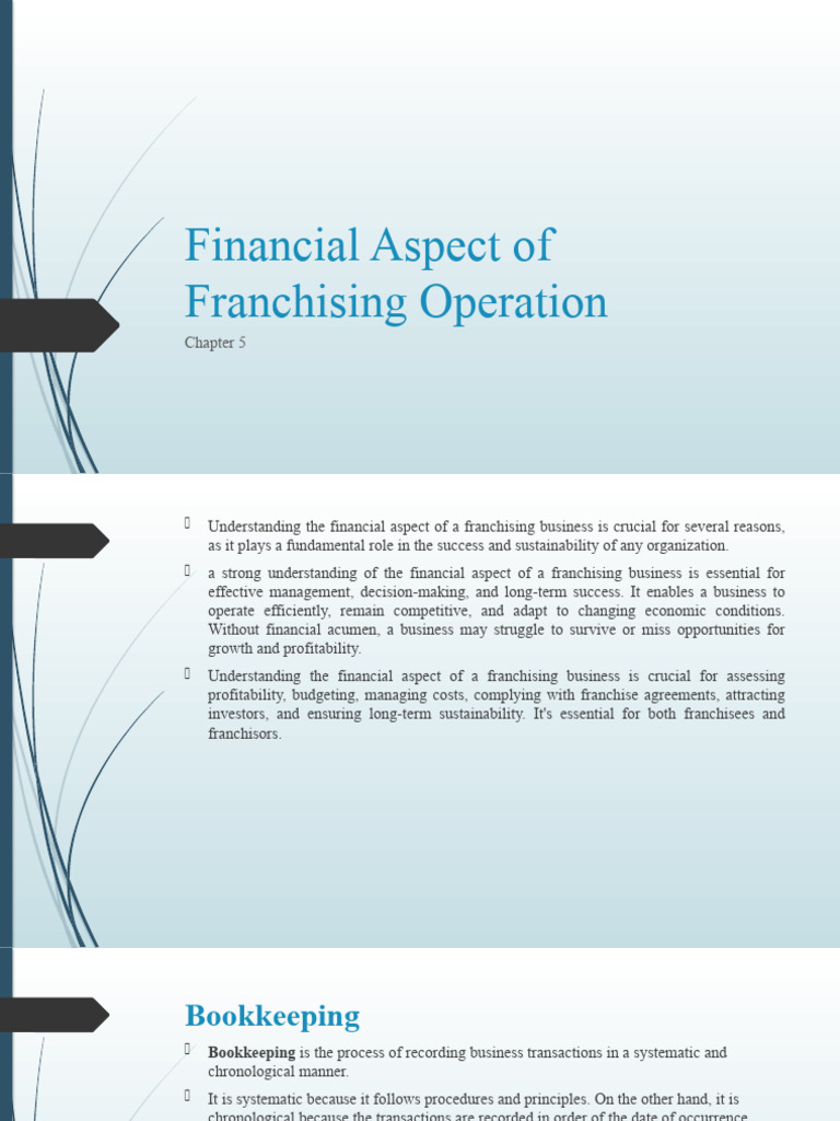 Financial Aspects of Franchising Operations | PDF | Debits And Credits ...