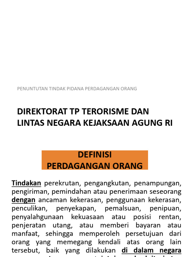 Kejaksaan Agung RI - Rakornas GT PP TPPO NTT 2019 | PDF