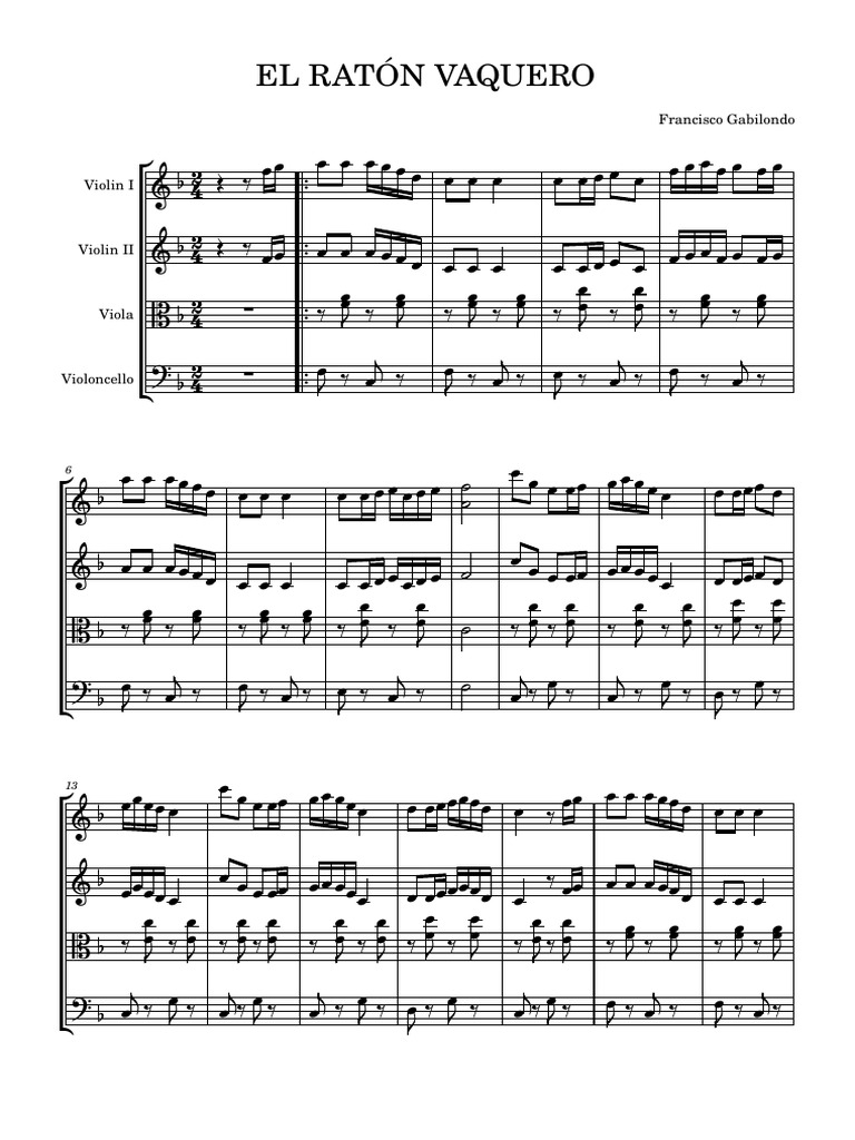 El Ratón Vaquero | PDF | Bowed Instruments | Orchestras