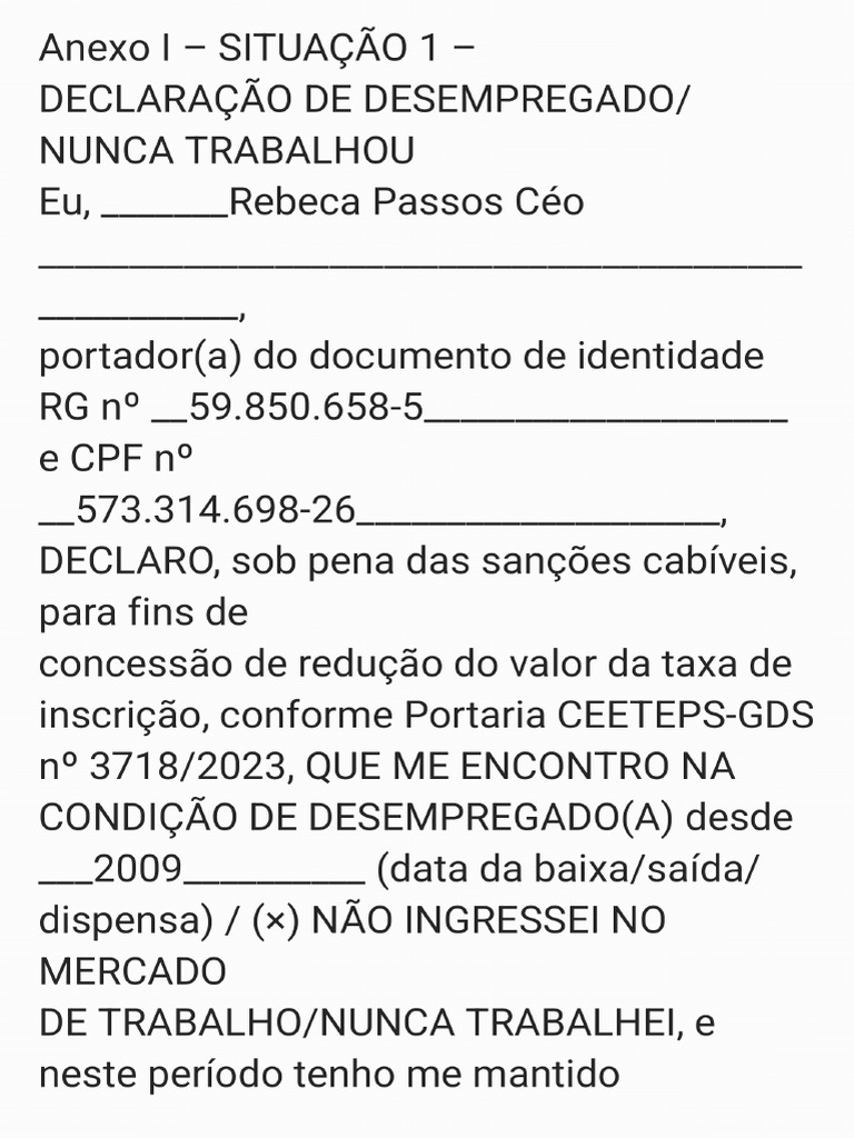Declaração de Rendimento | PDF
