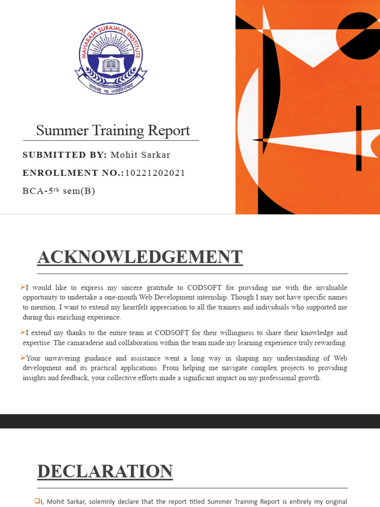 Mohit Sarkar STR | PDF | Job Hunting | Internship