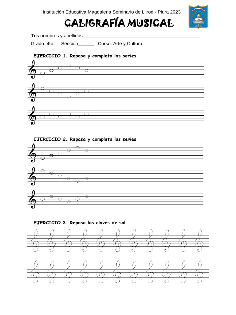 4º Caligrafia Musical | PDF | Notación