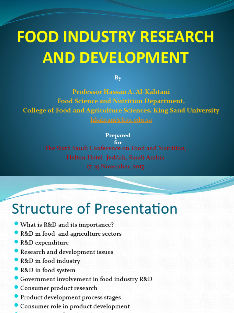 Food Industry Research and Development | PDF | Foods | Research And ...