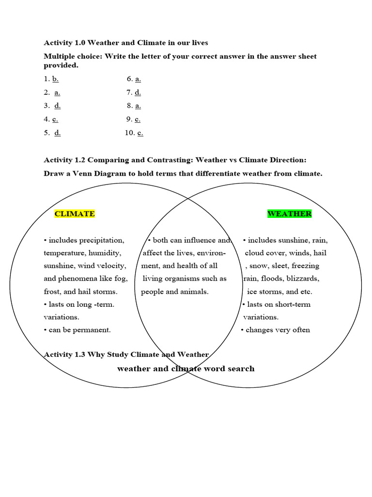 Chapter 1 - Weather and Climate | PDF | Weather | Climate