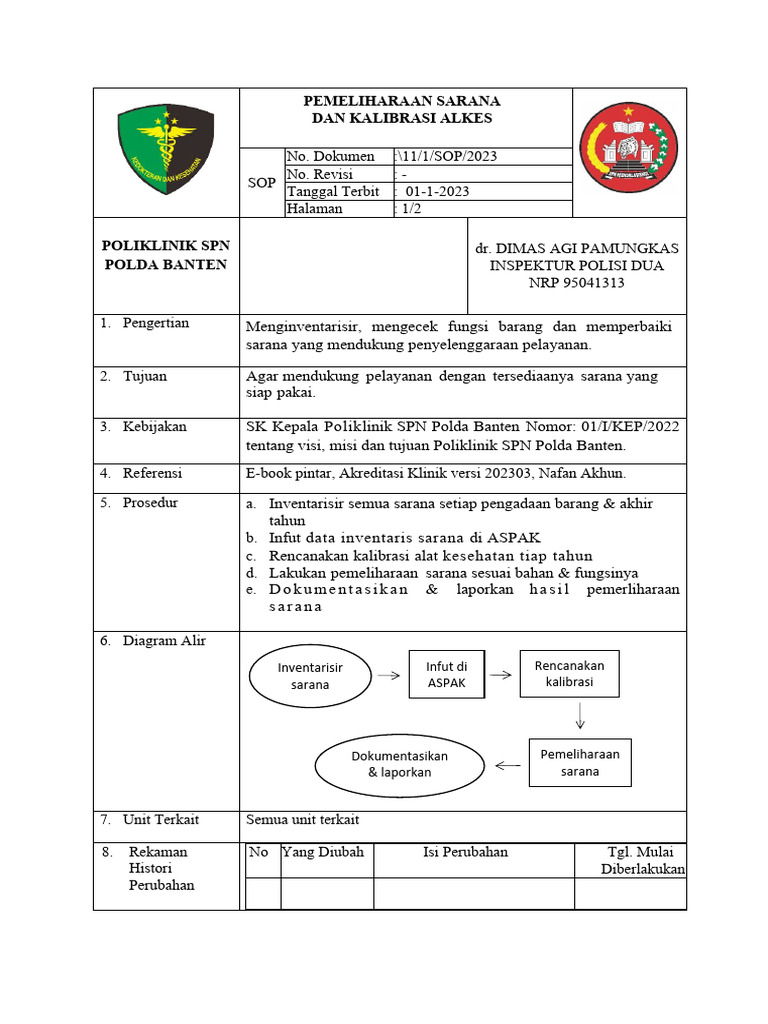Sop Pemeliharaan Sarana SPN | PDF