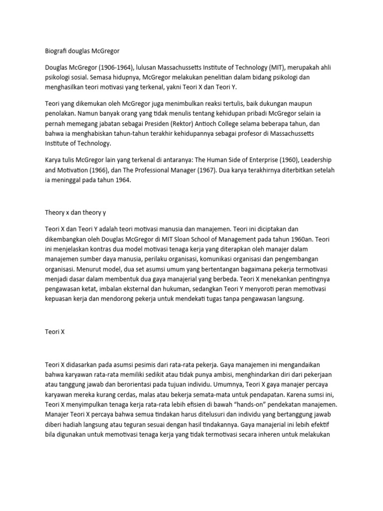 Teori X Dan Y, Aulia | PDF