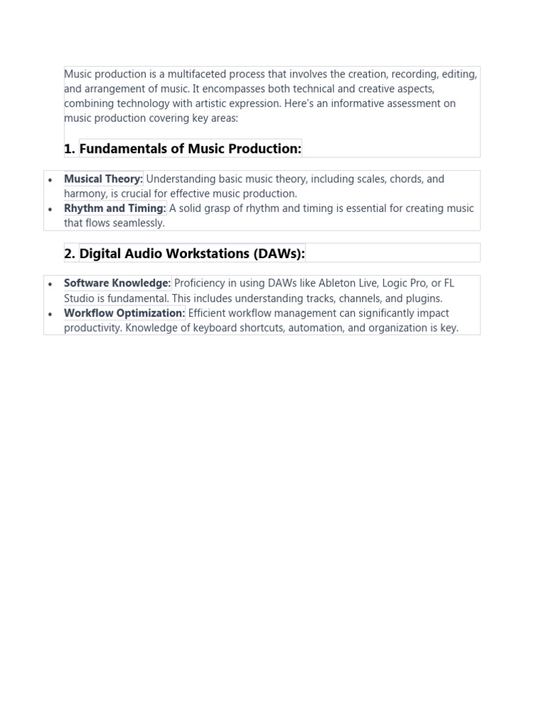 Fundamentals of Music Production | PDF