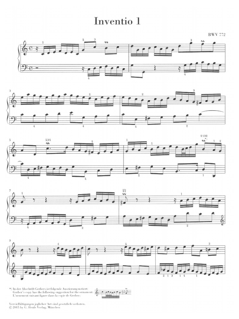 Bach Invention 1 | PDF