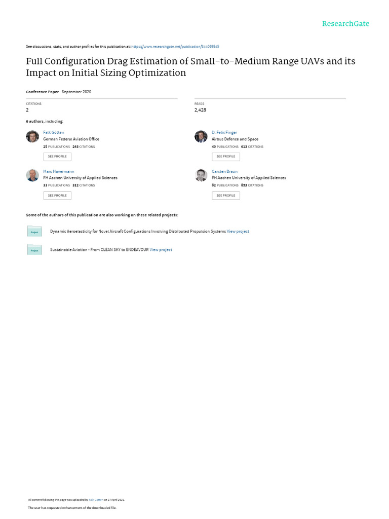 DLR K Paper 2020 | PDF | Drag (Physics) | Lift (Force)