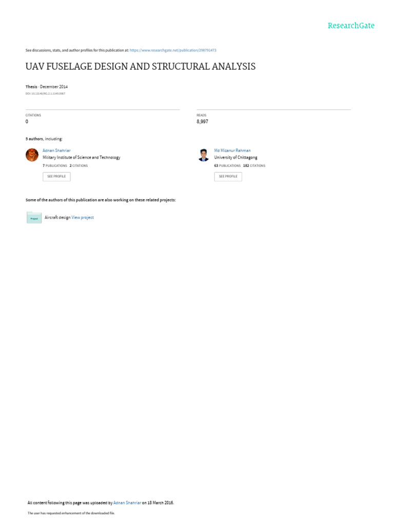 Undergradthesis | PDF | Fuselage | Computer Aided Design