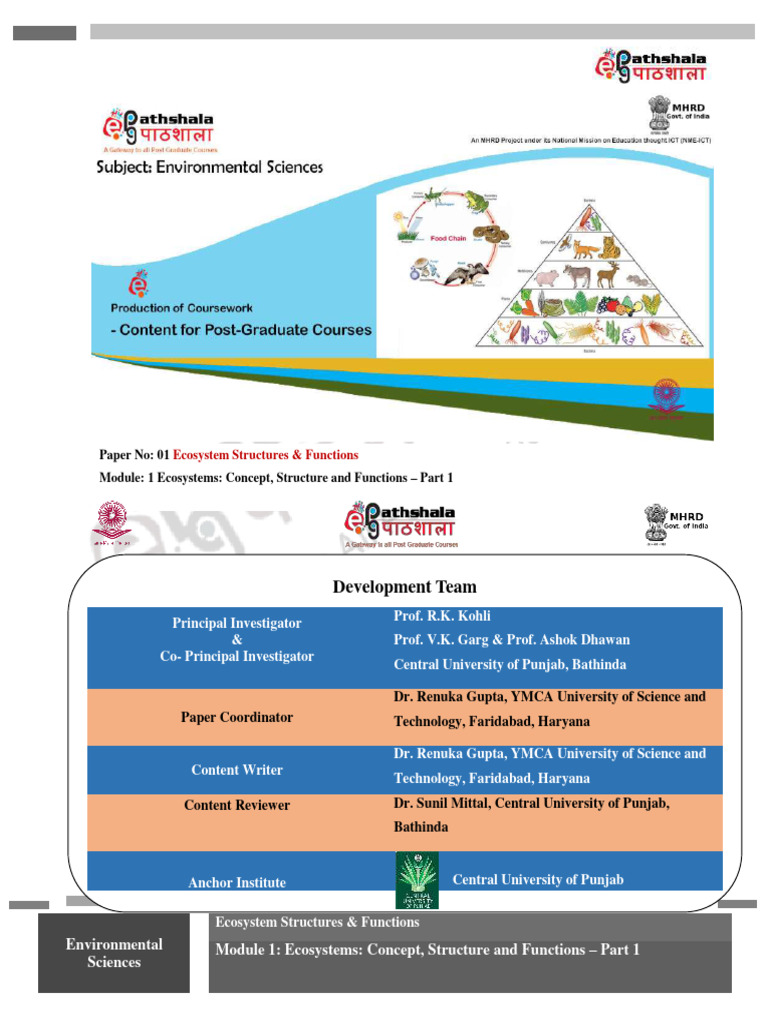 Ecosystems. Concept, Structure and Functions P1 | PDF | Ecosystem | Ecology