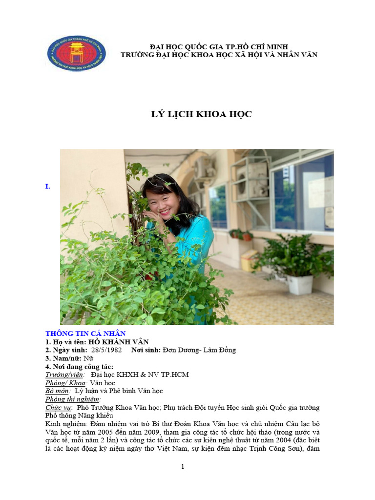 LLKH Ho Khanh Van | PDF