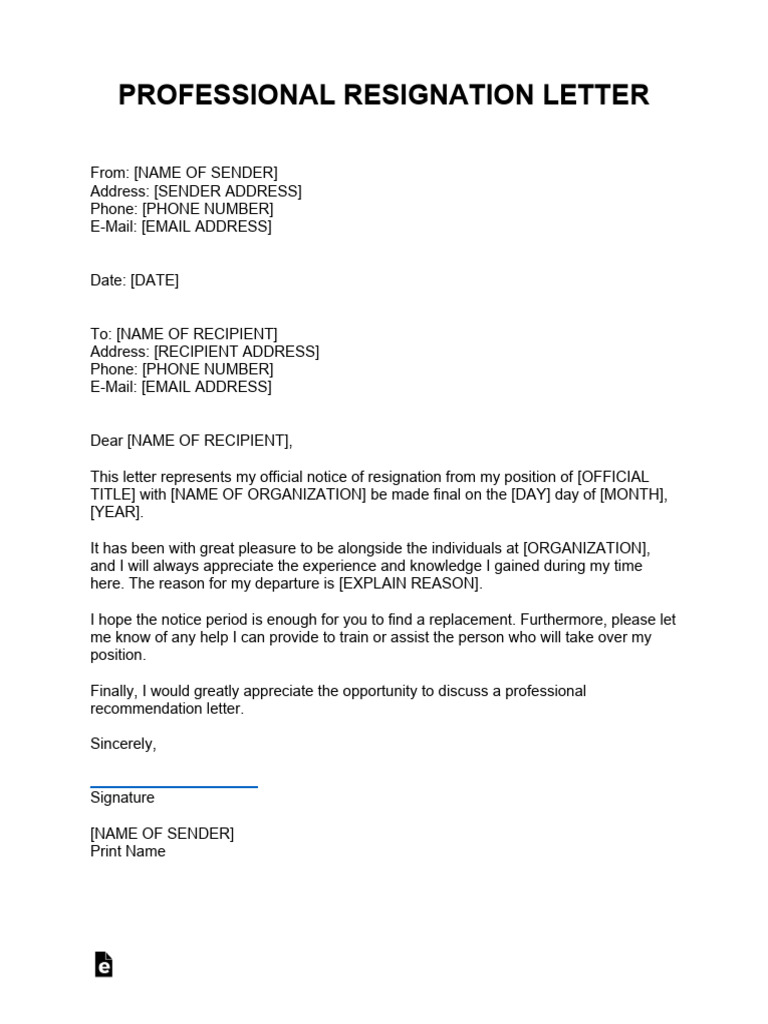 Professional Resignation Letter | PDF