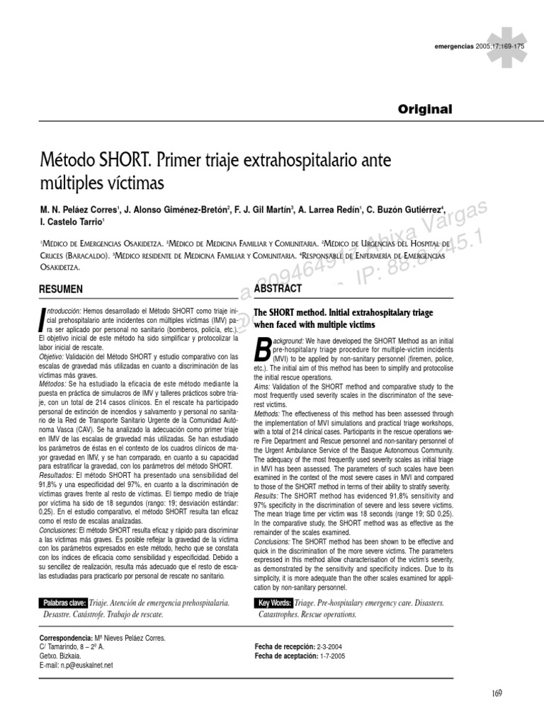 Triaje Short | PDF | Lesión | Especialidades Medicas