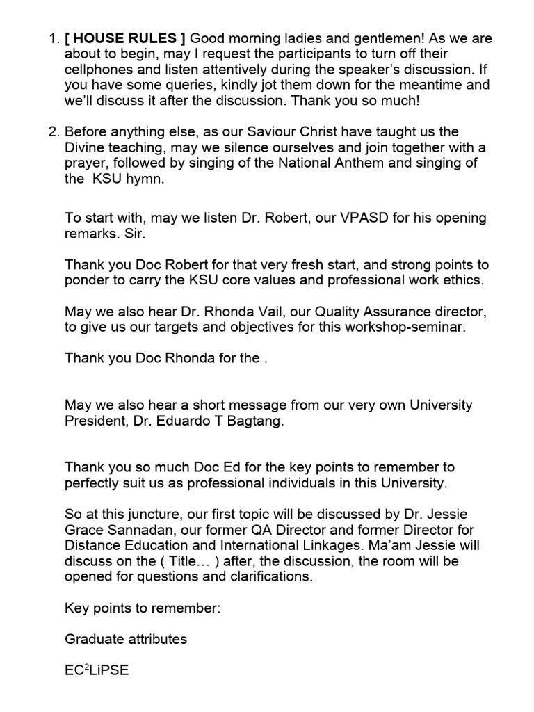 Syllabus Emcee | PDF