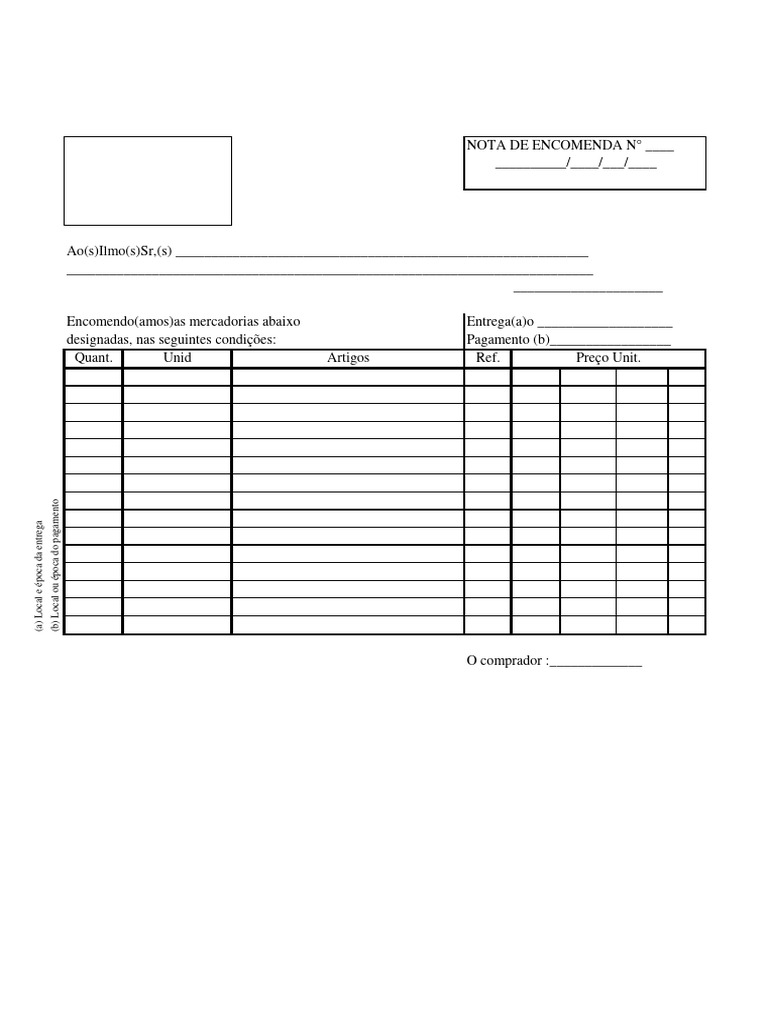 Nota de Encomenda | PDF