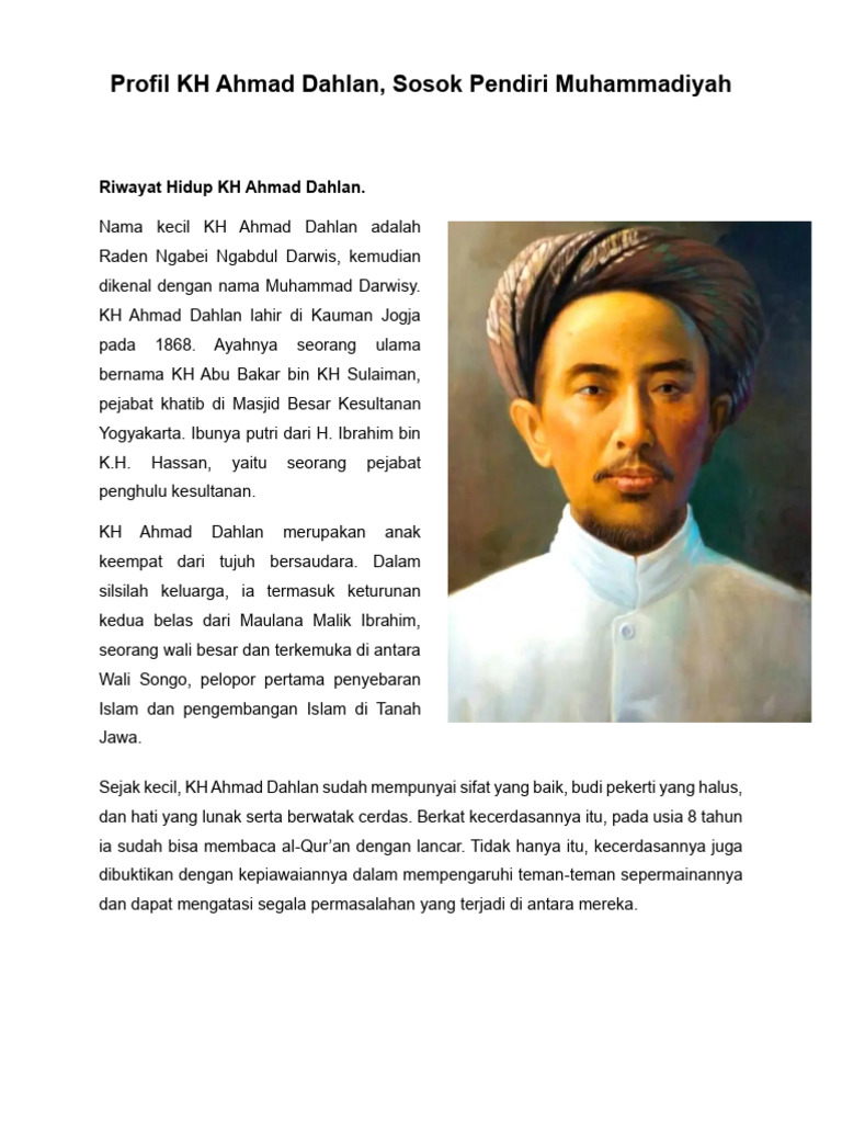 Profil KH Ahmad Dahlan | PDF
