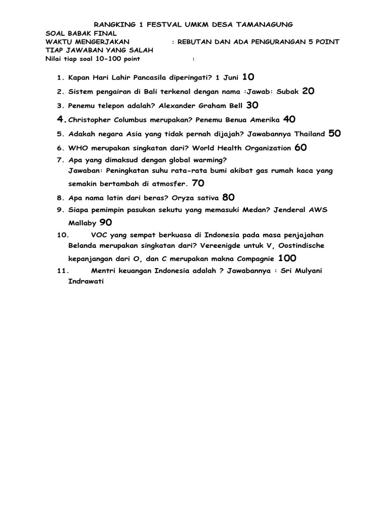 Soal Rangking 1 Final | PDF | Agama & Spiritualitas