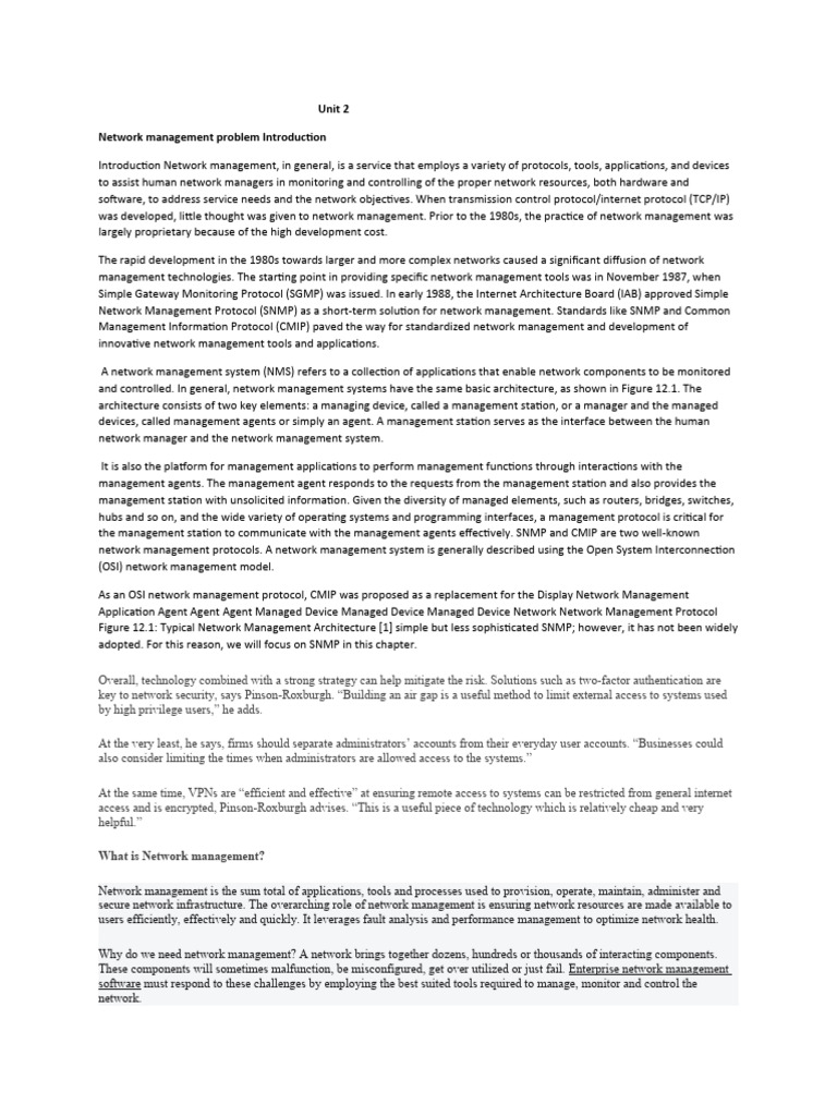 Nms 2nd Unit | PDF | Computer Network | Information Security