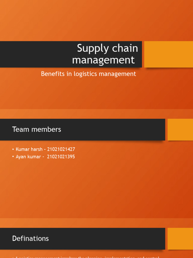 SCM Project | PDF | Logistics | Supply Chain