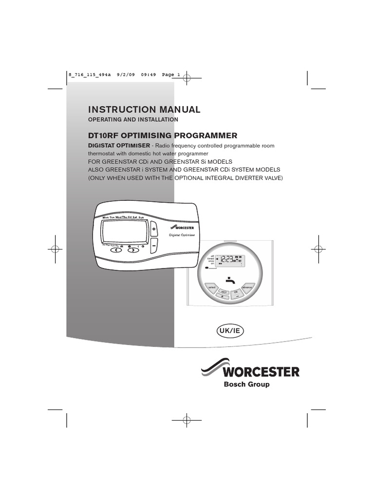 Worcester DT10RF MK 2 Optimising Programmer Installation and Servicing ...