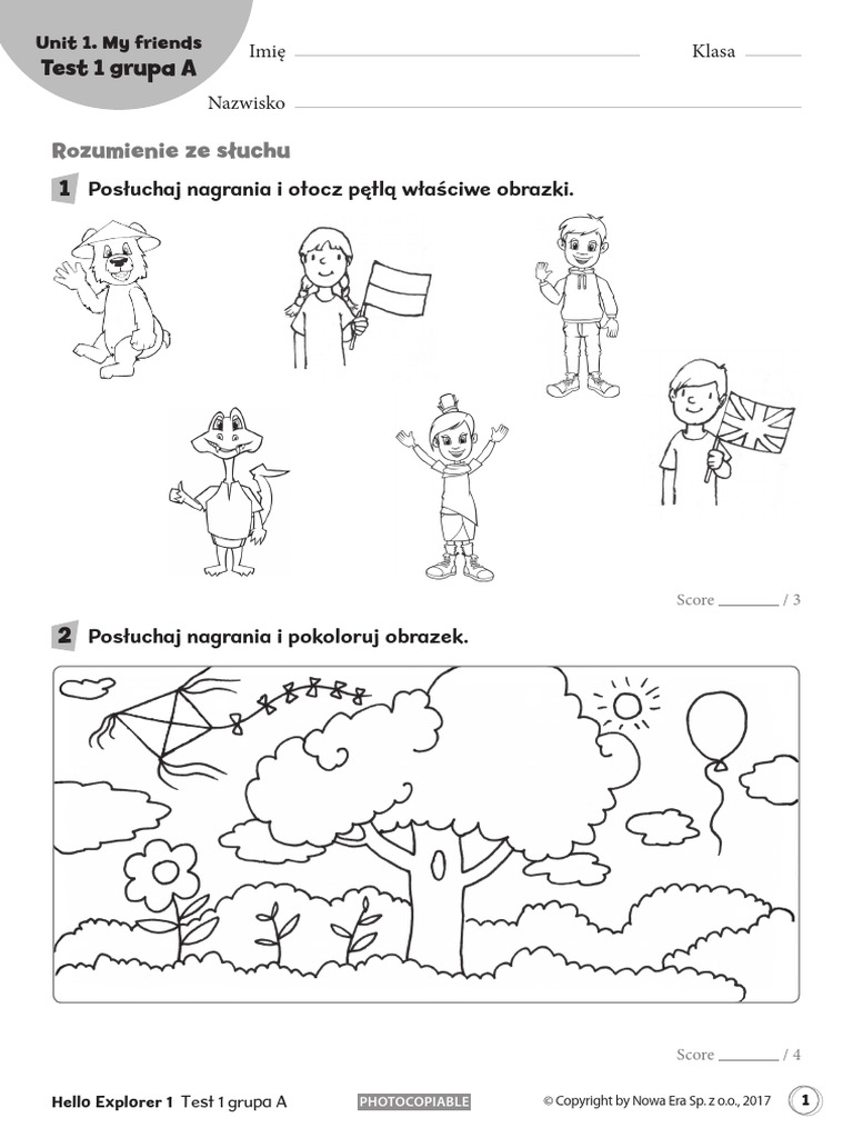 Hello Explorer 1 Unit 1 Test 1 | PDF Hello Explorer 1 Unit 1 Test 1 | PDF