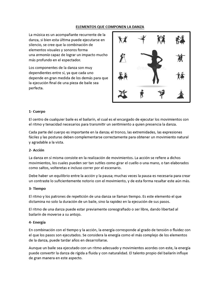 Elementos Que Componen La Danza | PDF | Bailes | Ritmo