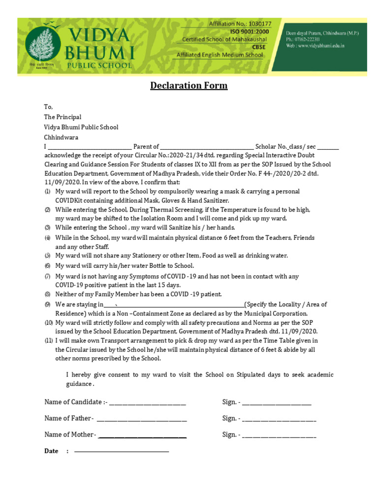 Consent Form For School Reopening | PDF | Epidemics | Global Health